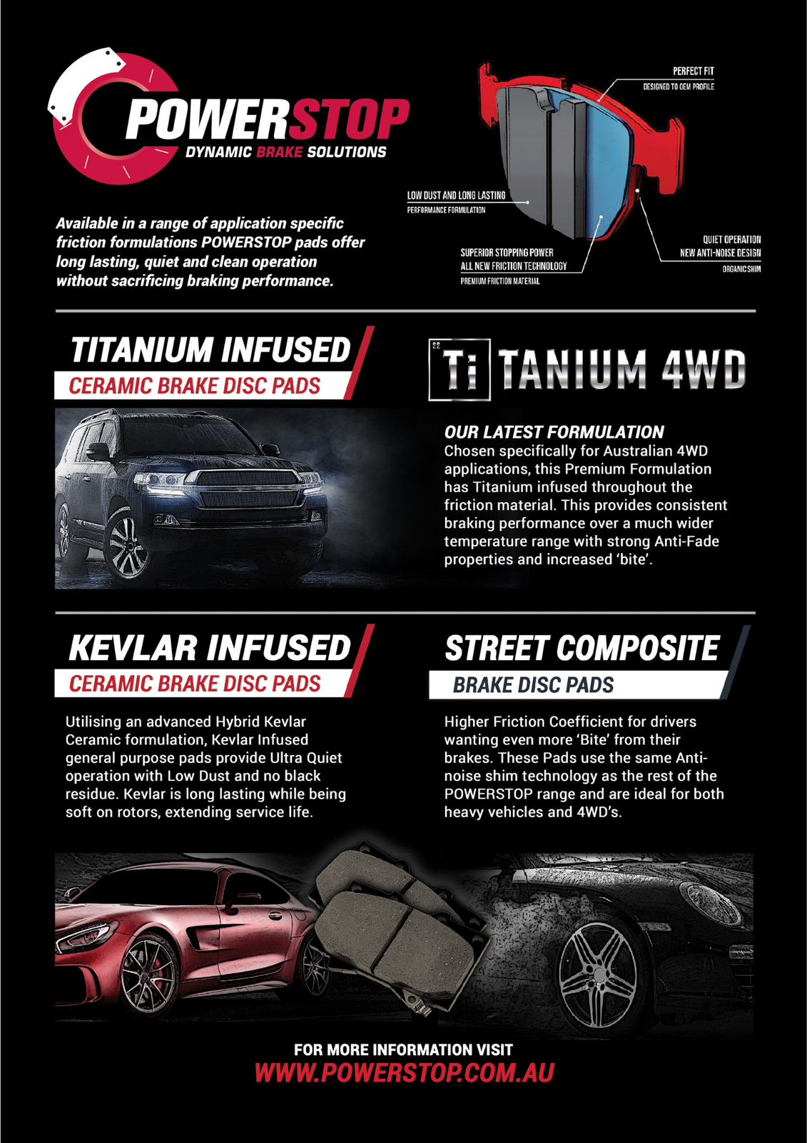 POWERSTOP KEVLAR CERAMIC FRONT DISC BRAKE PADS for MINI JCW COUNTRYMAN ...