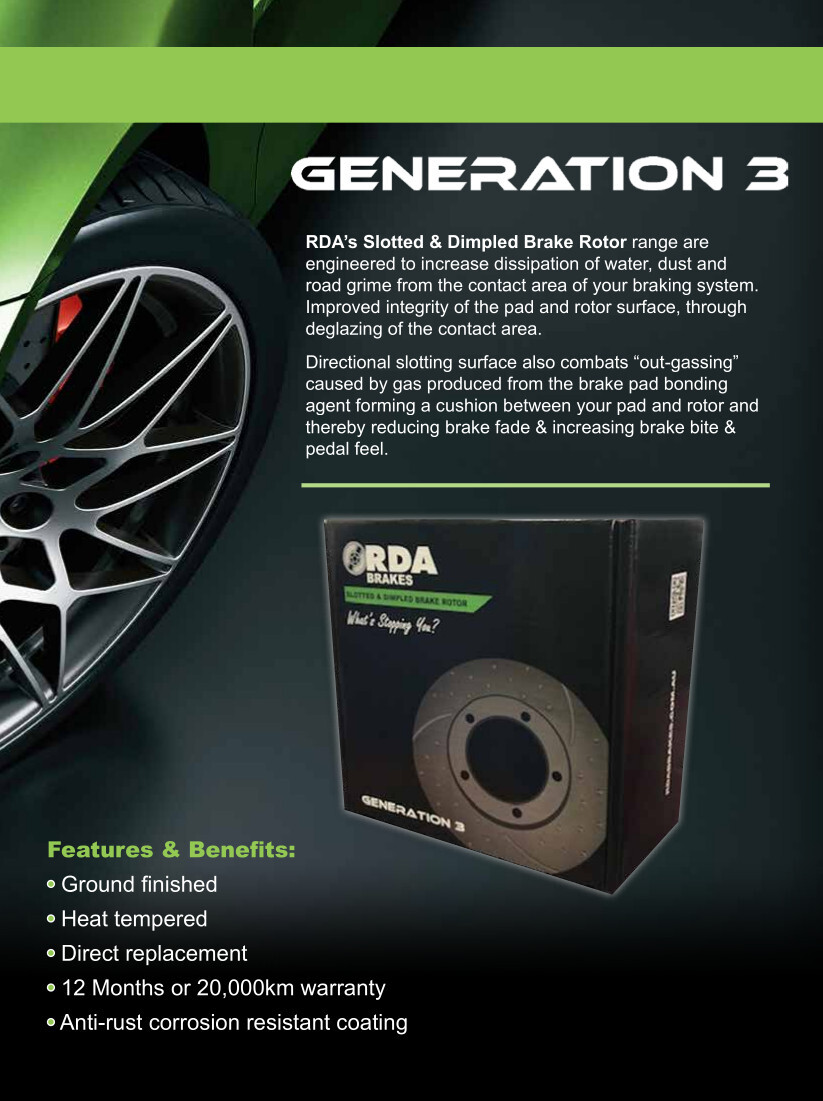 RDA DIMPLED SLOTTED FRONT ROTORS + EXTREME HD PADS for Toyota ...