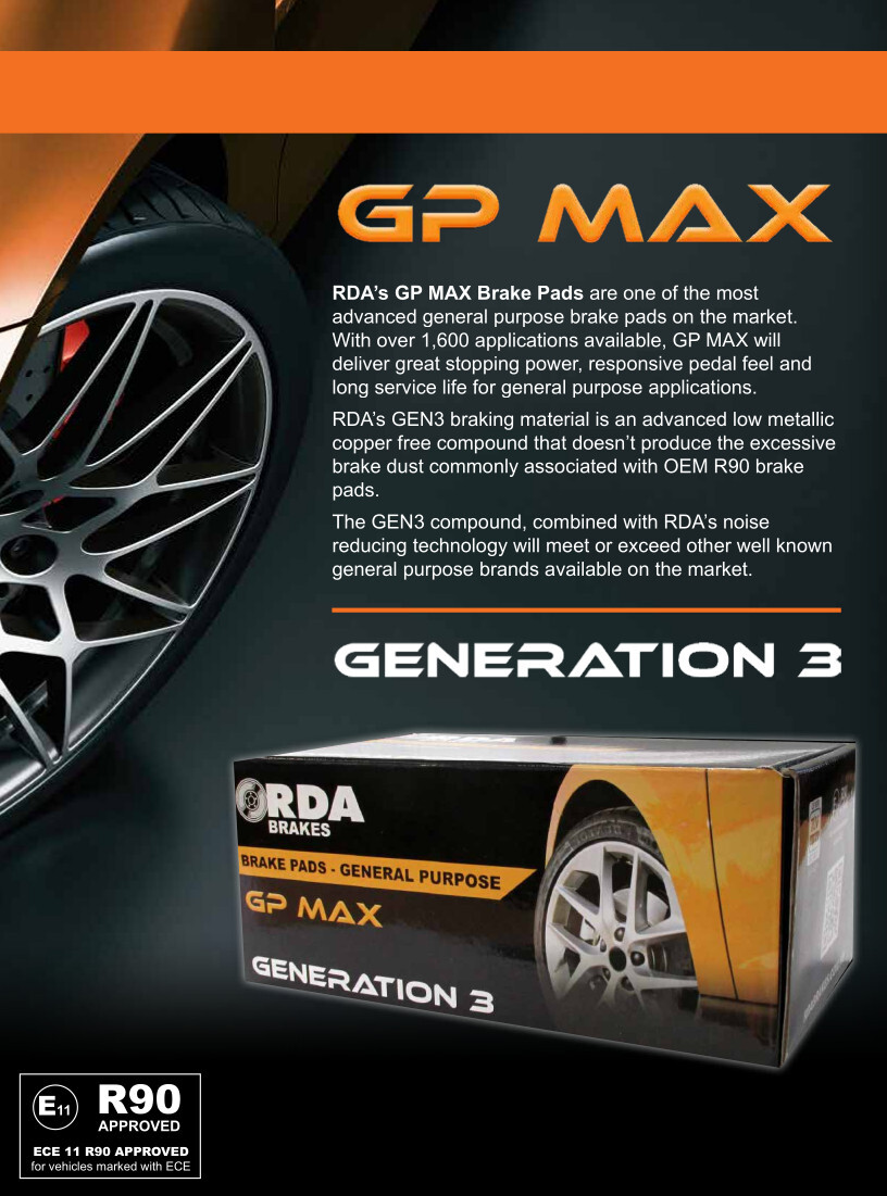 RDB1029 RDA GP MAX FRONT DISC BRAKE PADS for CHRYSLER HOLDEN PBR ...