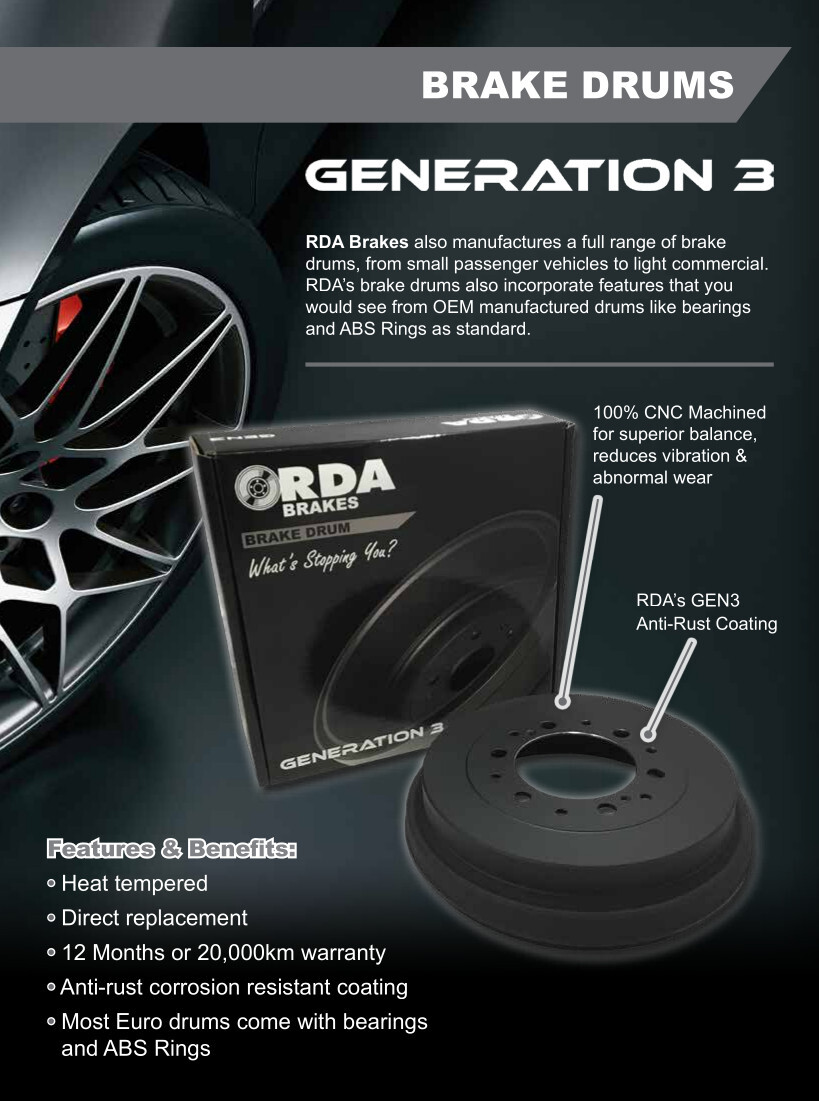 REAR BRAKE DRUMS + SHOES for TOYOTA HILUX GUN126 Turbo Diesel 4WD RDA6795